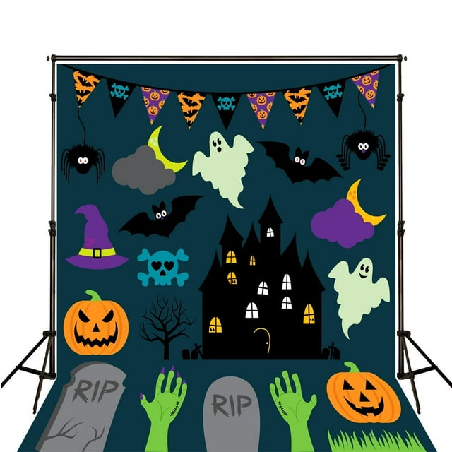 GreenDecor Cartoon Halloween Background for Photo Studio Photo Backdrop ...