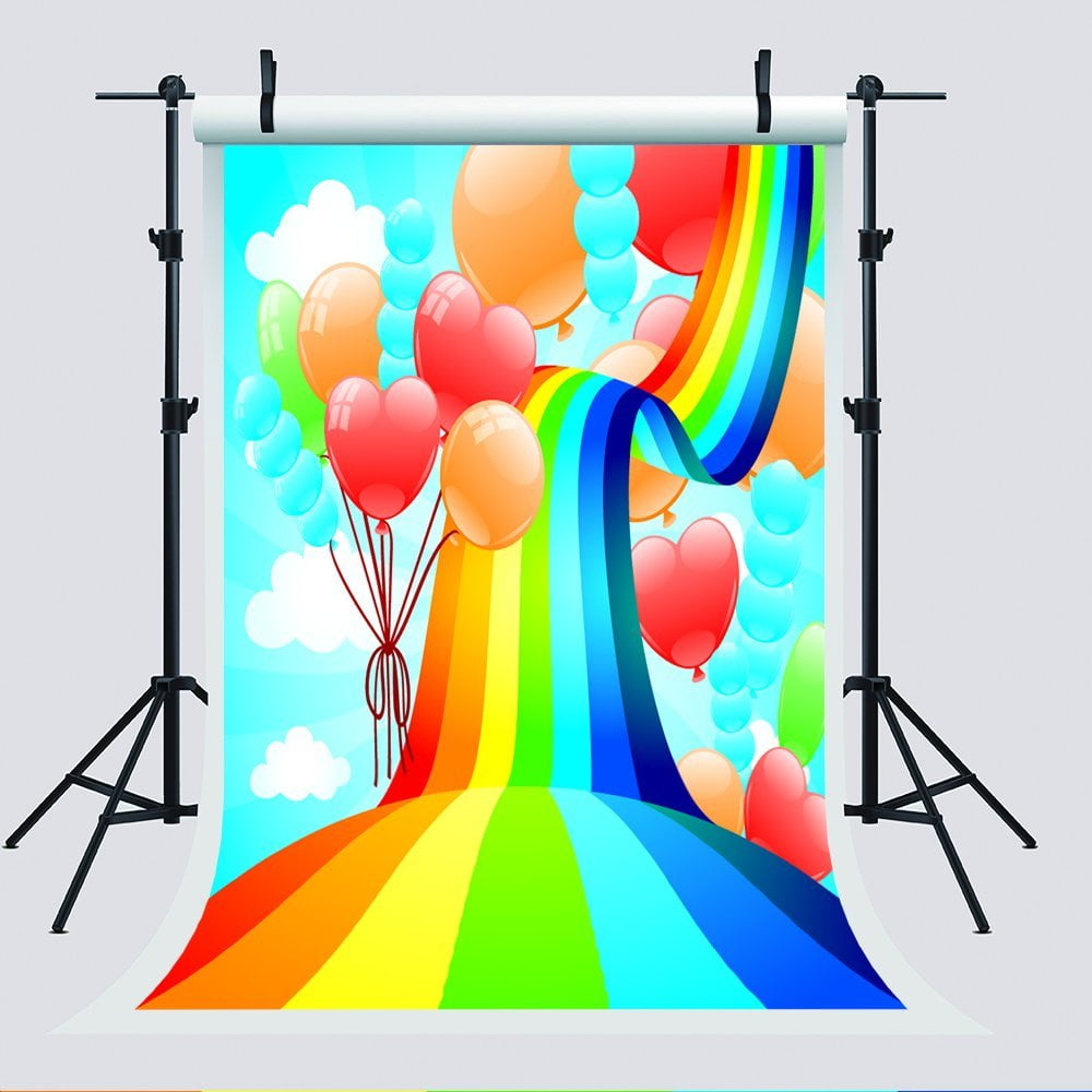 GreenDecor Children Backdrop for Pictures 5x7ft Rainbow Colorful ...