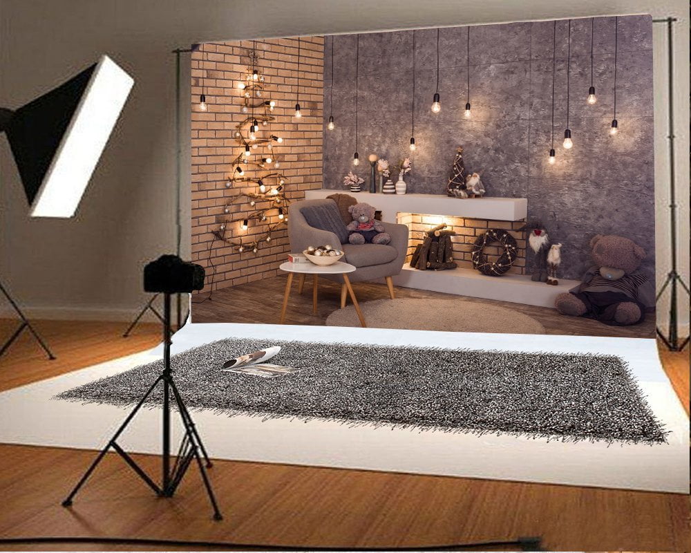 GreenDecor Christmas Backdrop 7x5ft Photography Backdrop Lamp Bulbs ...