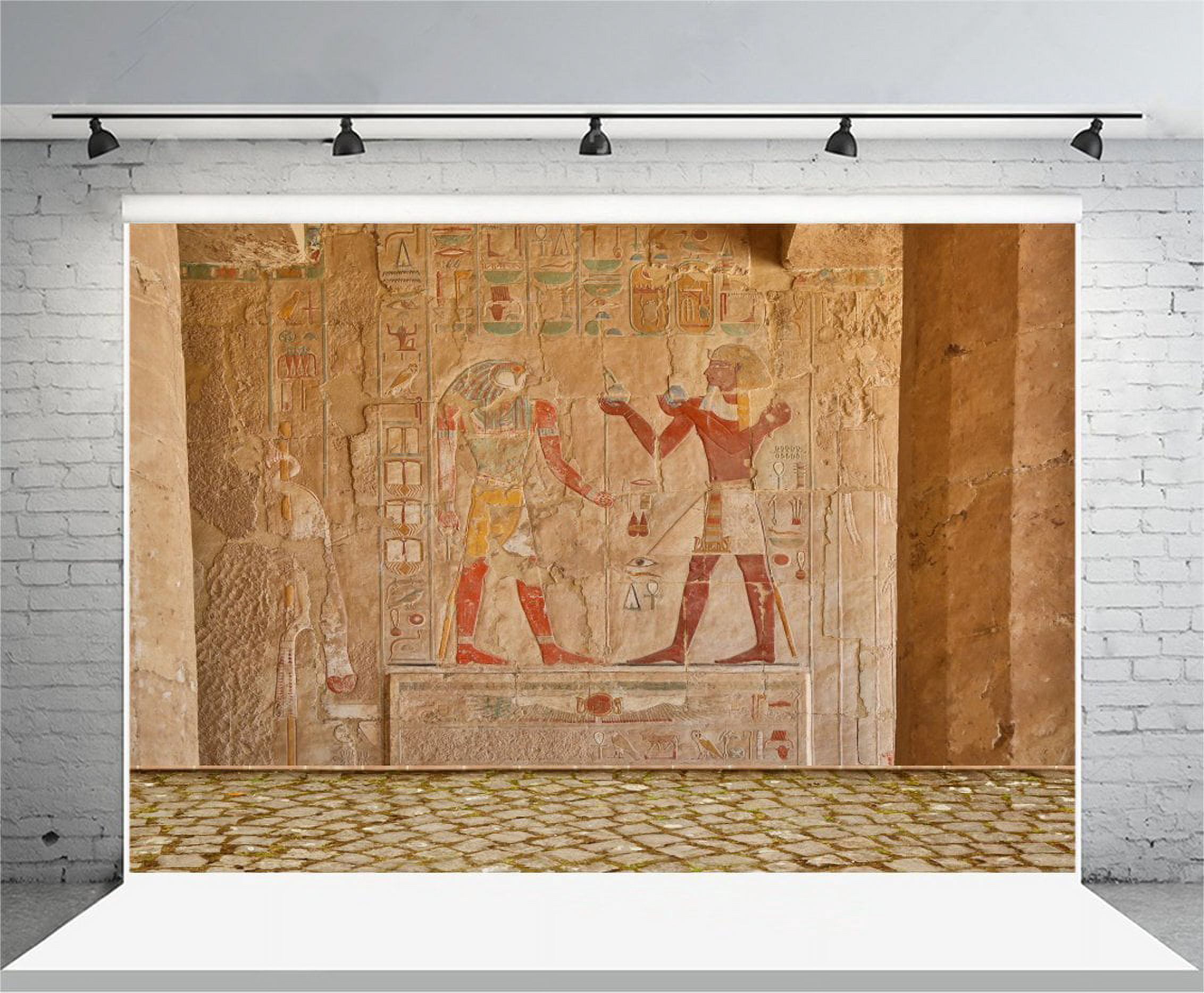 GreenDecor Egyptian Wall Painting Background 7x5ft Photography ...