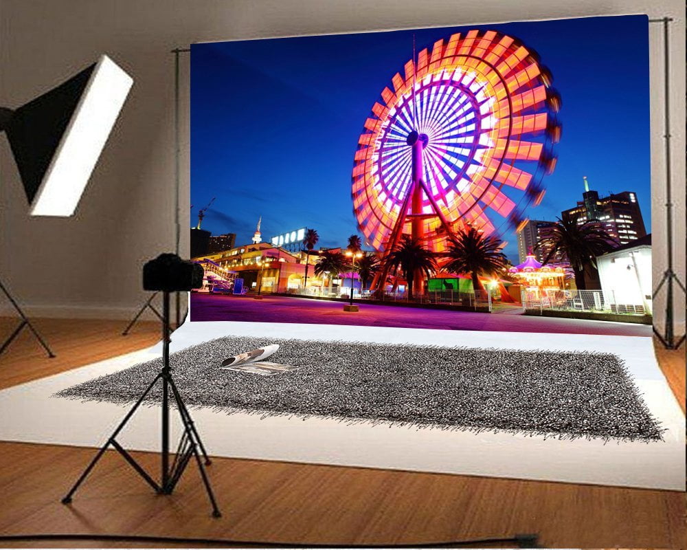 GreenDecor Ferris Wheel Backdrop 7x5ft Photography Backdrop City ...