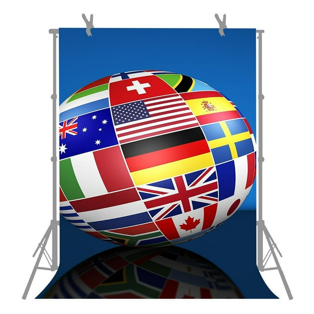 GreenDecor Flags Backgrounds 5x7ft Football Printed With National Flags ...