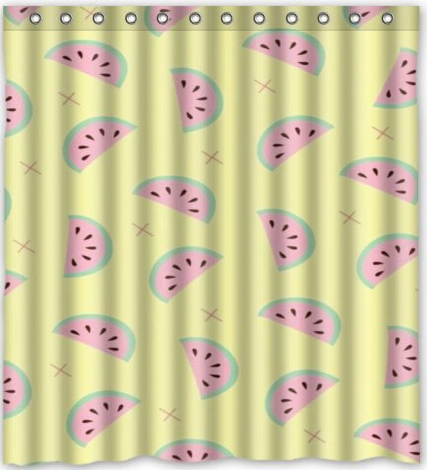 GreenDecor Fruit Watermelon Waterproof Shower Curtain Set with Hooks ...
