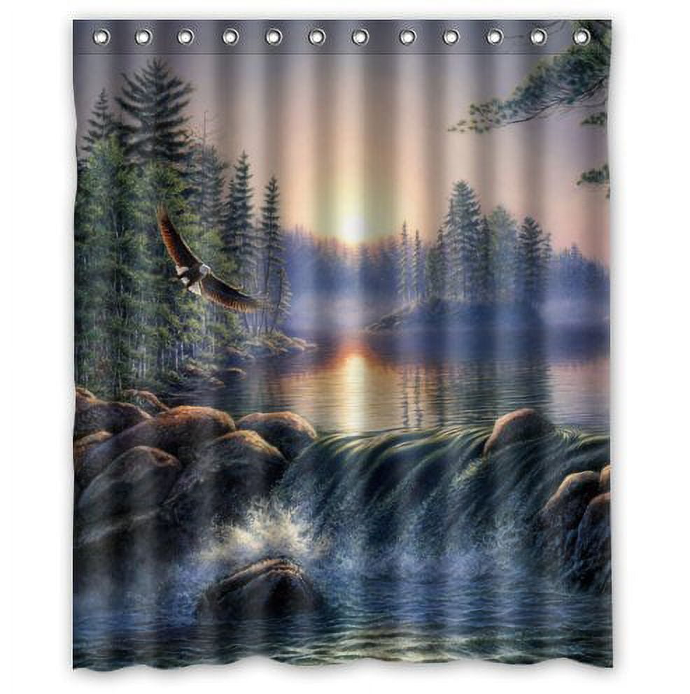 GreenDecor It Forest Nature River Bear Eagle Fog Sunrise Stall ...
