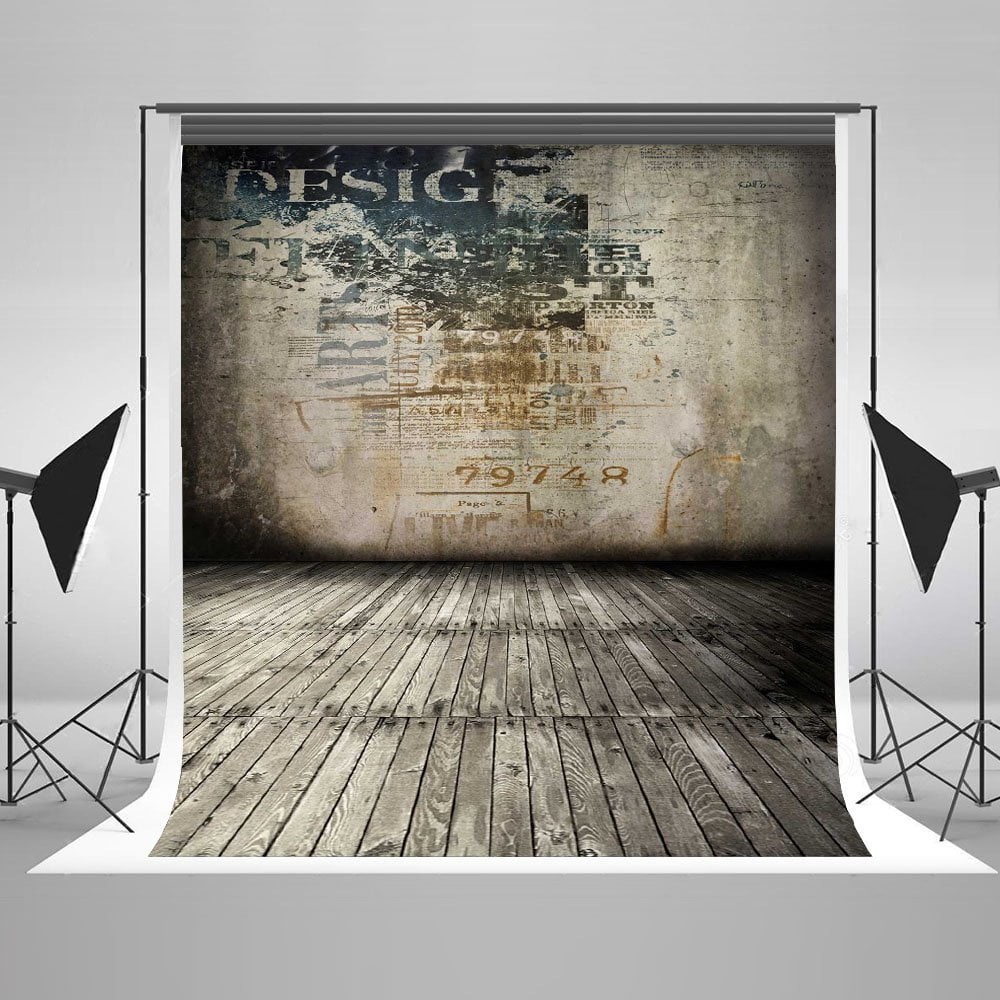 GreenDecor Literary Poster Graffiti Wood Floor Photo Backdrops for ...