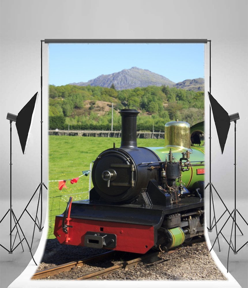 GreenDecor Locomotive Backdrop 5x7ft Photography Backdrop Steam Train ...