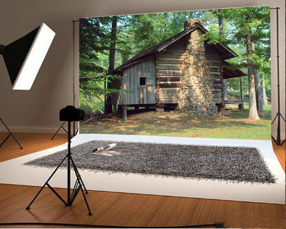 GreenDecor Log Cabin Backdrop 7x5ft Photography Background Forests ...