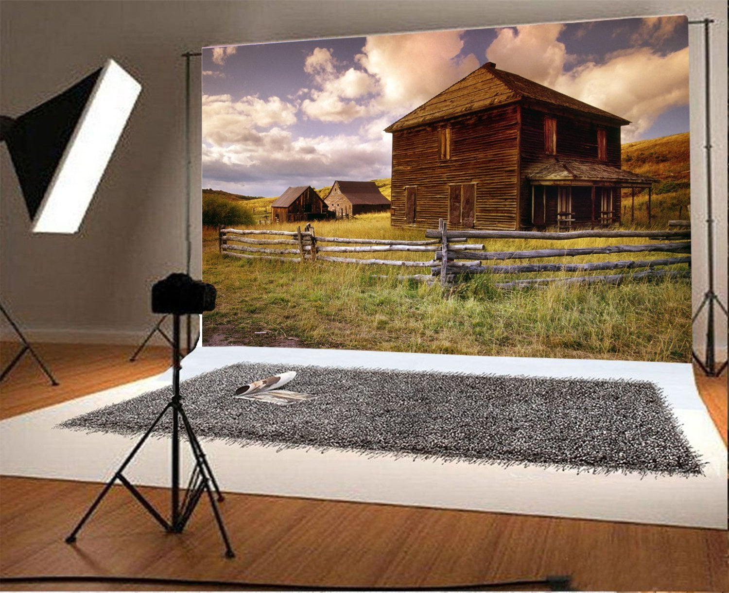 GreenDecor Log Cabin Backdrop 7x5ft Photography Background Wood Fence ...