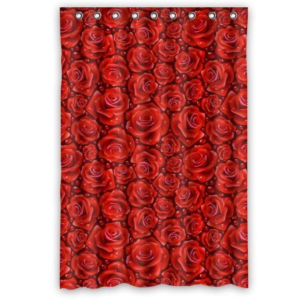 GreenDecor Lovely Beautiful Red Vivid Roses Waterproof Shower Curtain ...