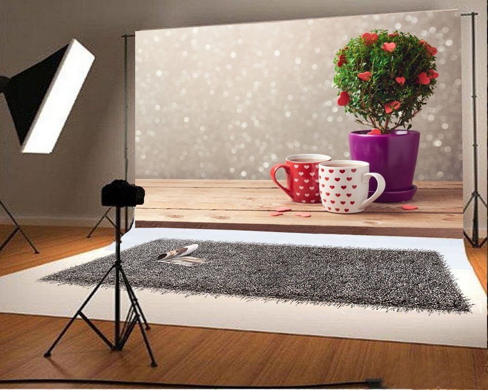 GreenDecor Lover Coffee Cup Backdrop 7x5ft Photography Backdrop Pot ...