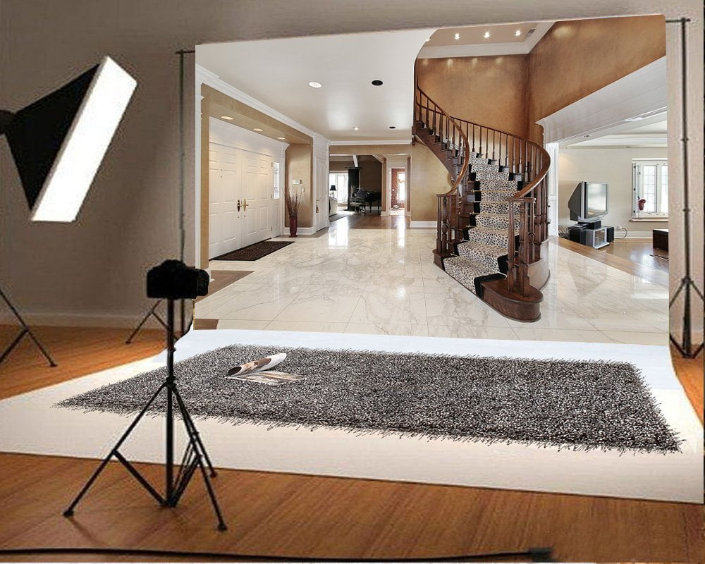 GreenDecor Luxury Home Backdrop 7x5ft Photography Backdrop Curved ...