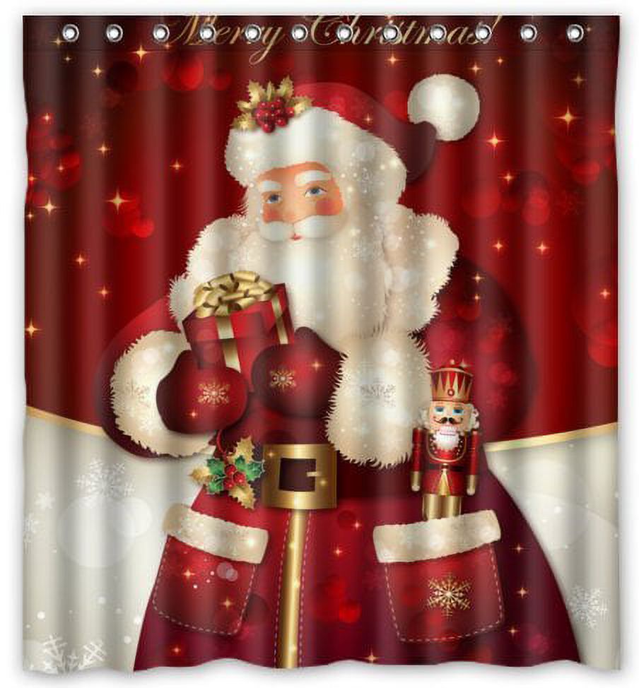 GreenDecor Merry Christmas Dreamlike The Santa Claus Waterproof Shower ...