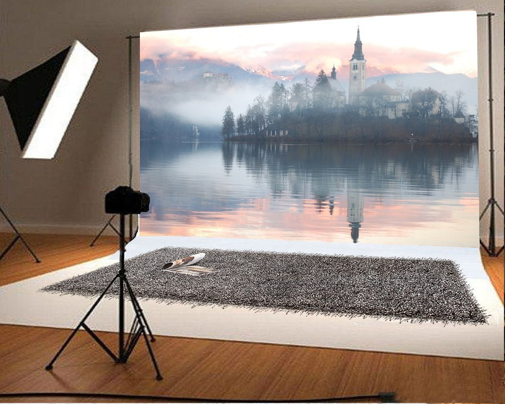 GreenDecor Misty Reflection Backdrop 7x5ft Photography Background Lake ...
