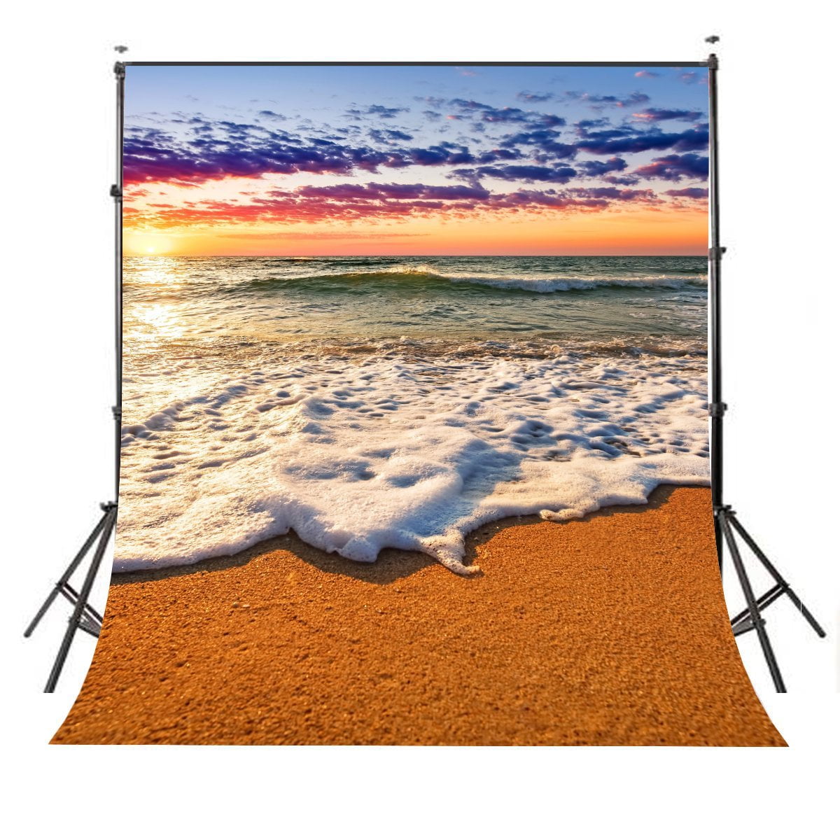 GreenDecor Natural Scene 5x7ft Sunrises and sunsets Coast Sea Foam ...
