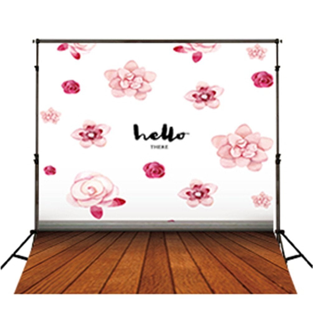 GreenDecor Newborn Photography Girl Outfits 5x7ft White Wall Pink ...