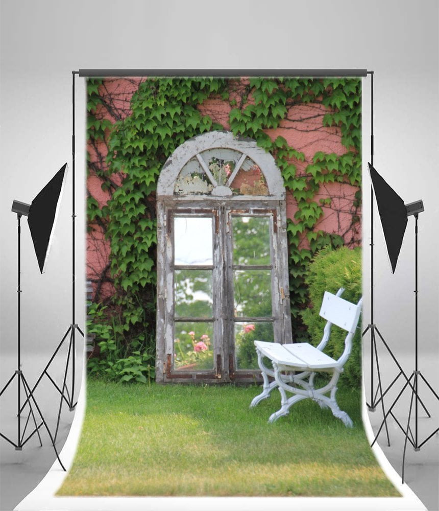 GreenDecor Outdoor Backdrop 5x7ft Photography Backdrop Old Wall Green ...