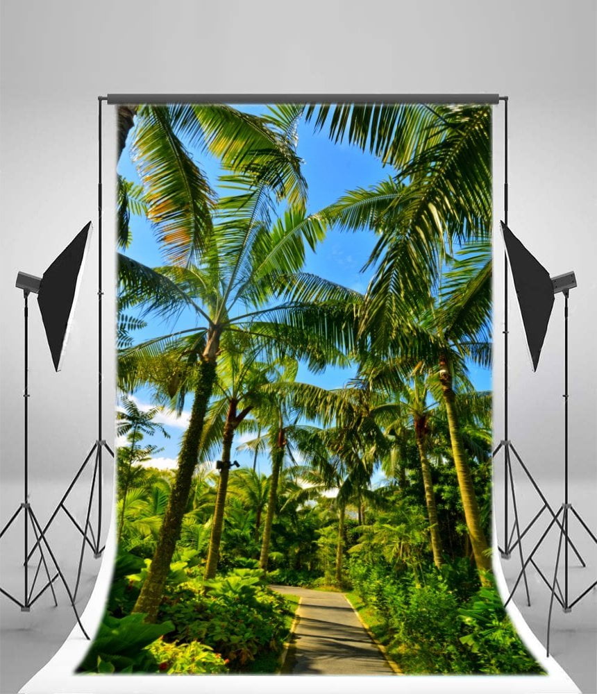 GreenDecor Palm Trees Backdrop 5x7ft Photography Background Garden ...