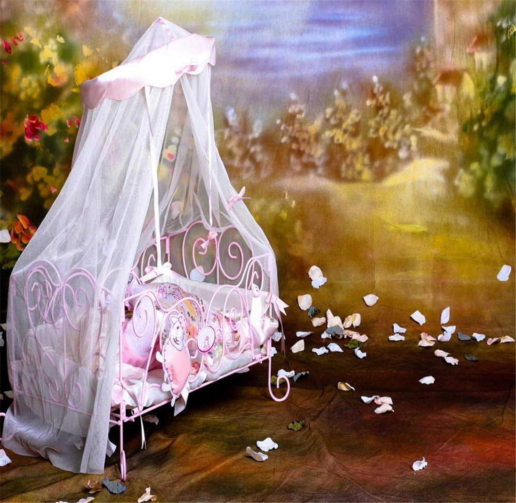 GreenDecor Photo Backdrop Infant 5x7ft White Curtains Cradle Chair with ...