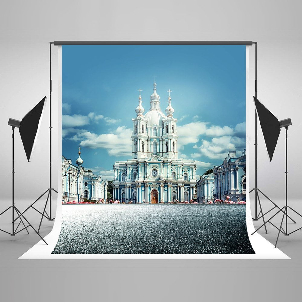 GreenDecor Photo Background 5x7ft Pure White Castle Backdrops for ...