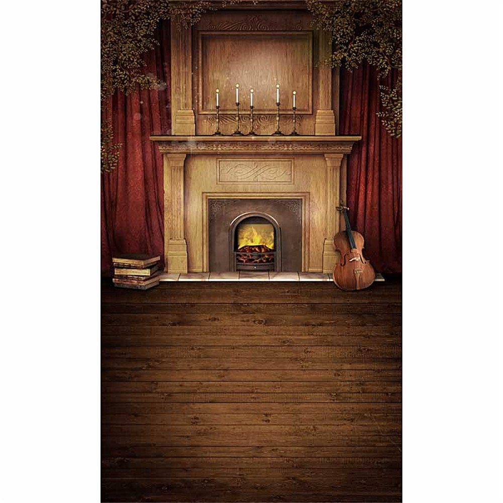 GreenDecor Photo Background 5x7ft White Candle Retro Wood Indoor ...