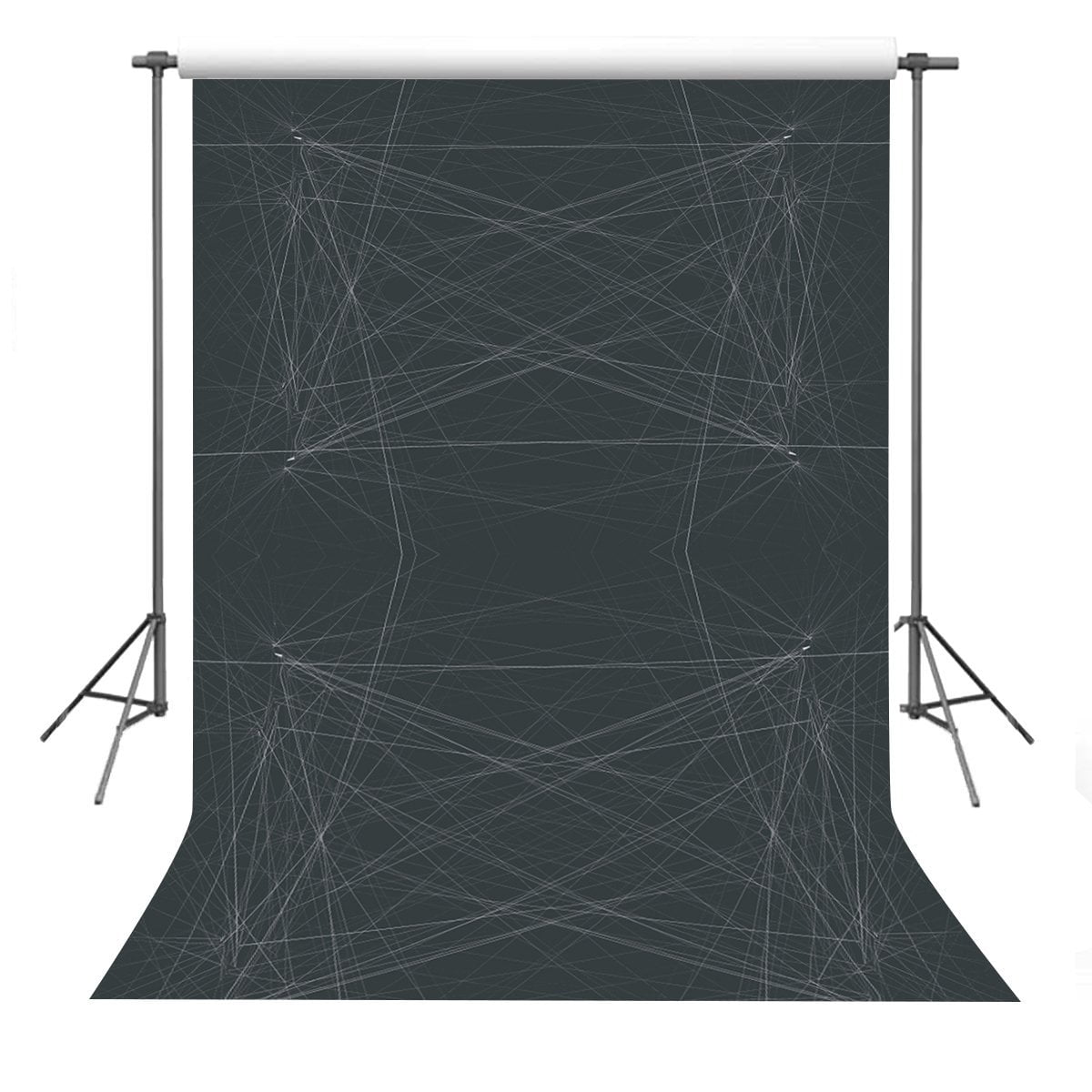 GreenDecor Photo Background 5x7ft White Lines on Black Cloth ...