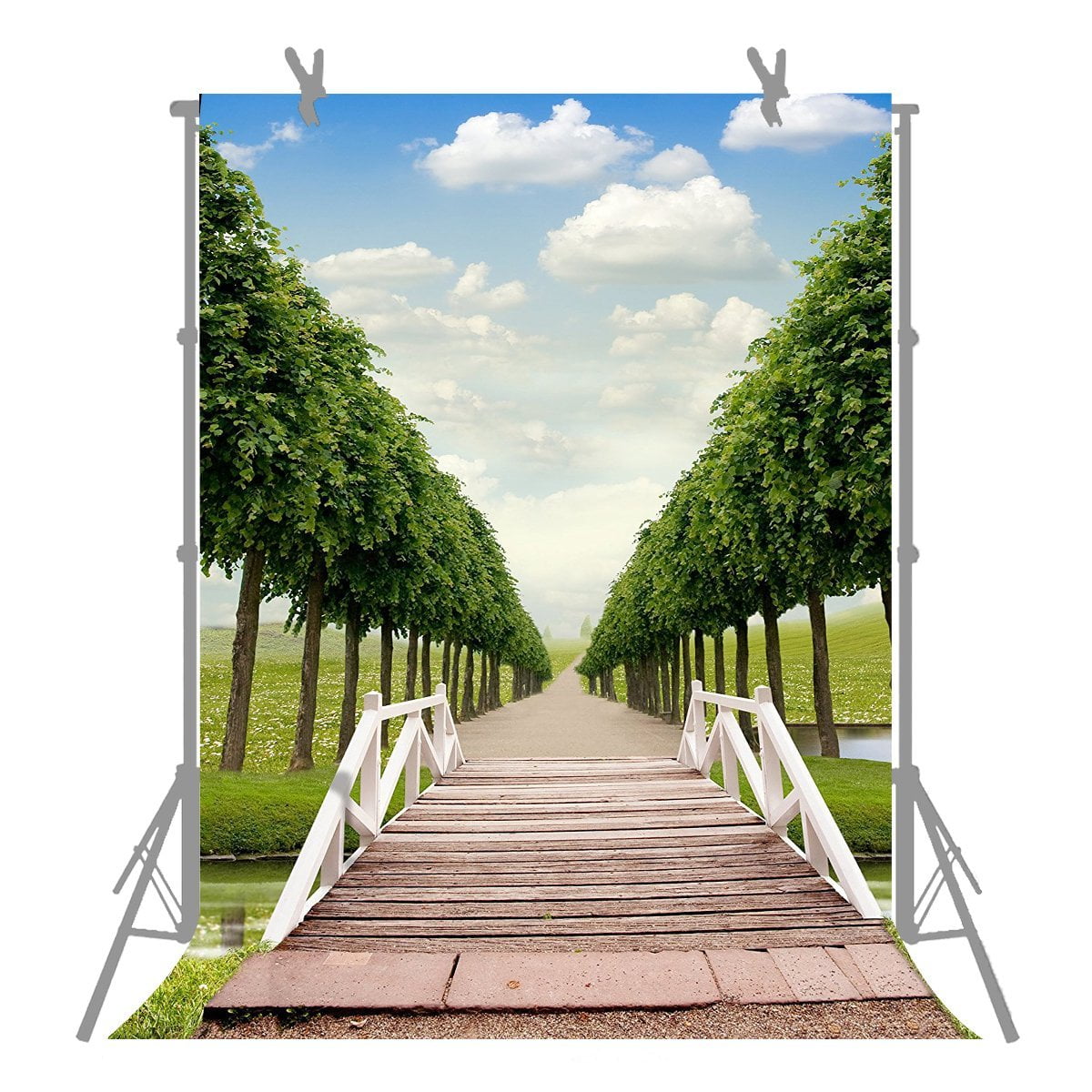 GreenDecor Photo Background 5x7ft Wood Bridge Photography Backdrop ...