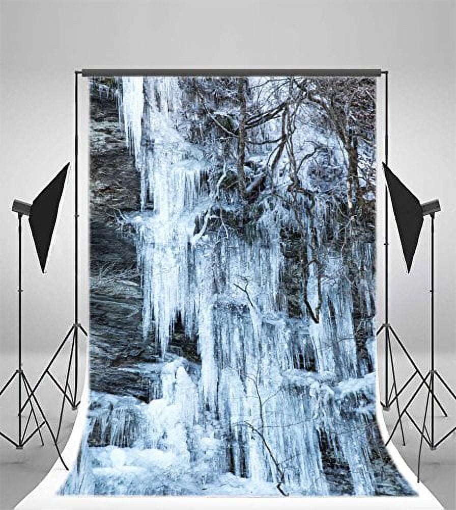GreenDecor Photography Backdrop 5x7ft Winter Montains Forest Icicle ...