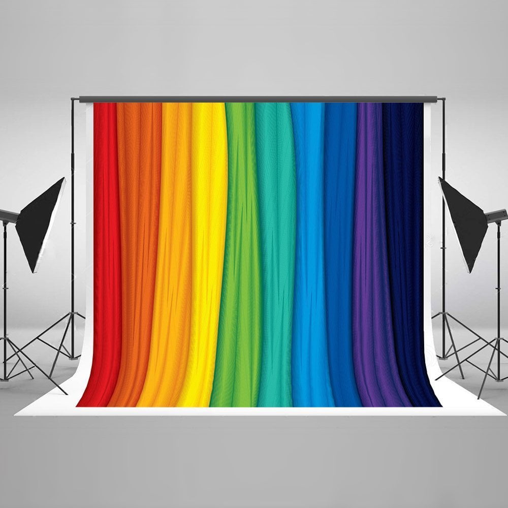 GreenDecor Photography Backdrop 7x5ft Rainbow Photo Background Curtain ...