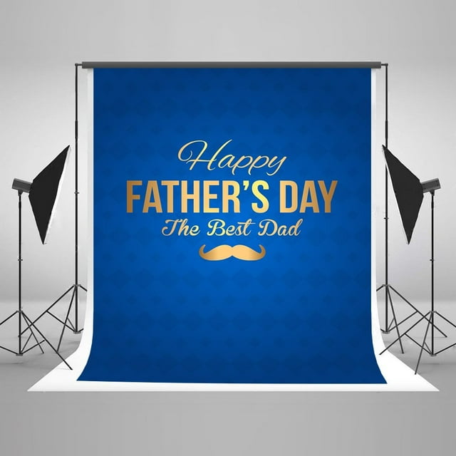 GreenDecor Photography Backdrop Blue 5x7ft Background Backdrop Gold ...
