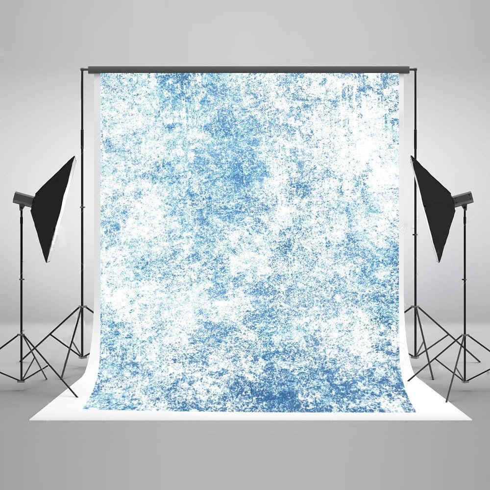 GreenDecor Photography Backdrop Texture 5x7ft Solid Sea Blue and White ...