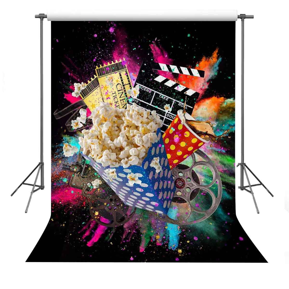 GreenDecor Photography Background 5x7ft Coke Movie Popcorn Backdrop ...
