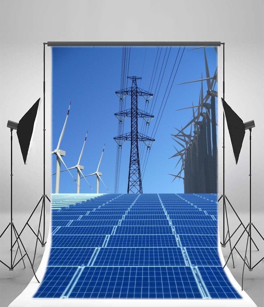 GreenDecor Photovoltaic Backdrop 5x7ft Photography Backdrop Solar Panel ...