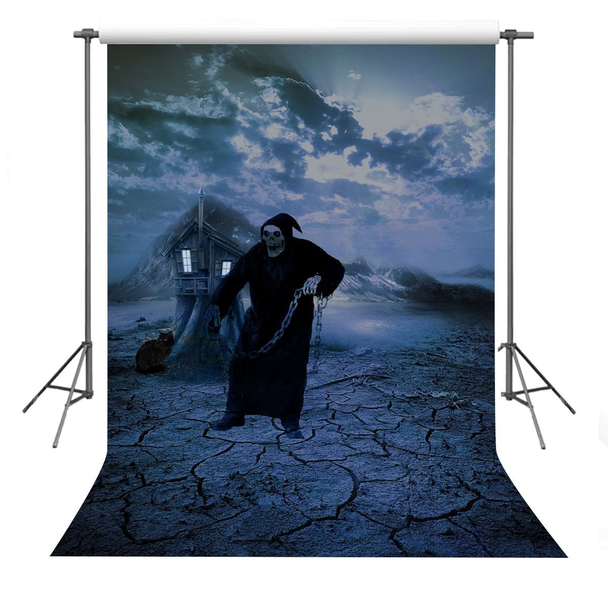 GreenDecor 5x7ft Horror Black Ghost Photography Backdrop Halloween ...