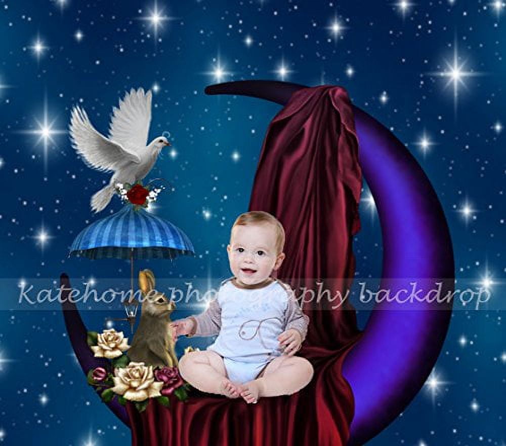 GreenDecor 7x5ft Blue Sky Backdrops Night Star Glitter Background for ...