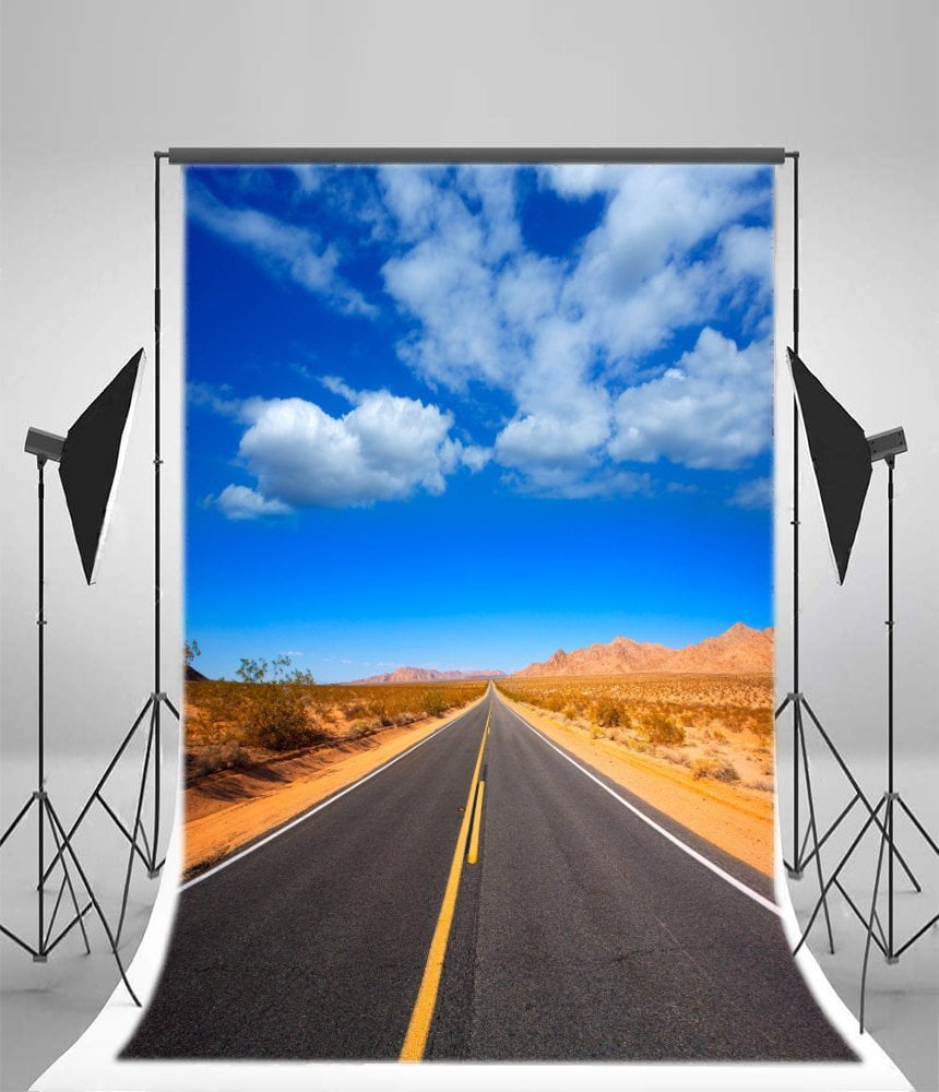GreenDecor Road Backdrop 5x7ft Photography Backdrop Mountains Americans ...