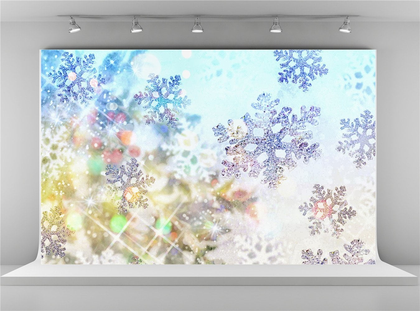 GreenDecor Snowflake Photography Backdrops 7x5ft Colorful Glitter ...