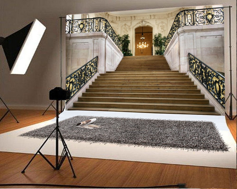 GreenDecor Stairway Backdrop 7x5ft Photography Background Pierced ...
