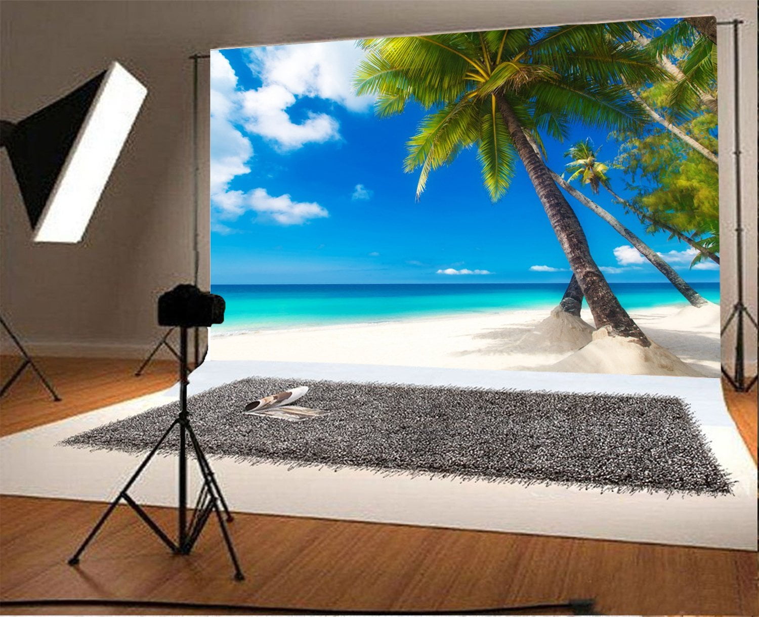 GreenDecor Tropical Beach Backdrop 7x5ft Photography Background Blue ...