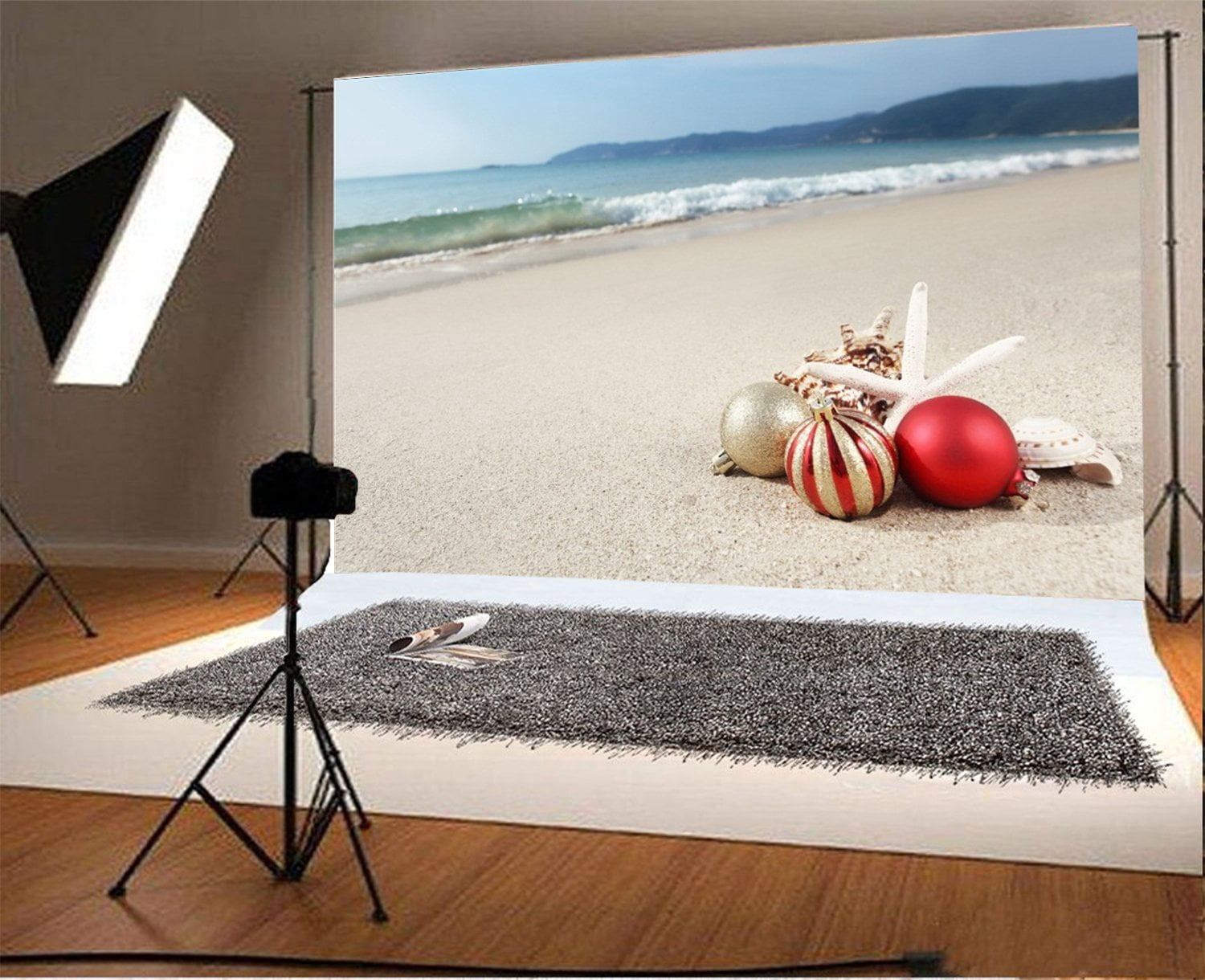 GreenDecor Tropical Beach Christmas Backdrop 7x5ft Photography Backdrop ...