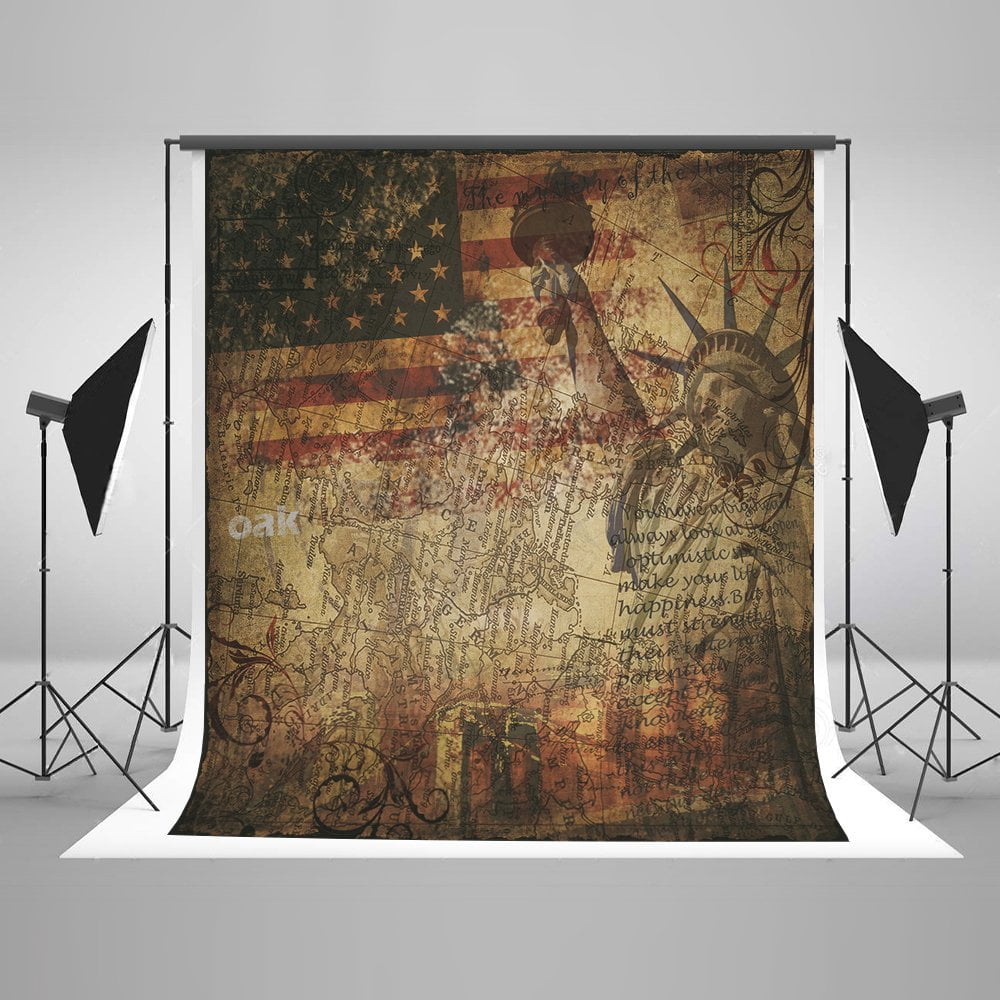 GreenDecor USA Style Background Photography American Map Statue of ...