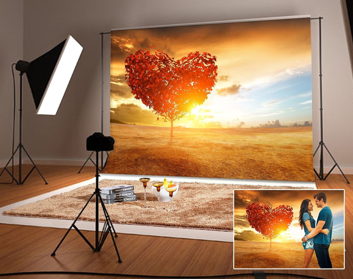 GreenDecor Valentine's Day BackDrop Golden Yellow Sky and Grassland ...