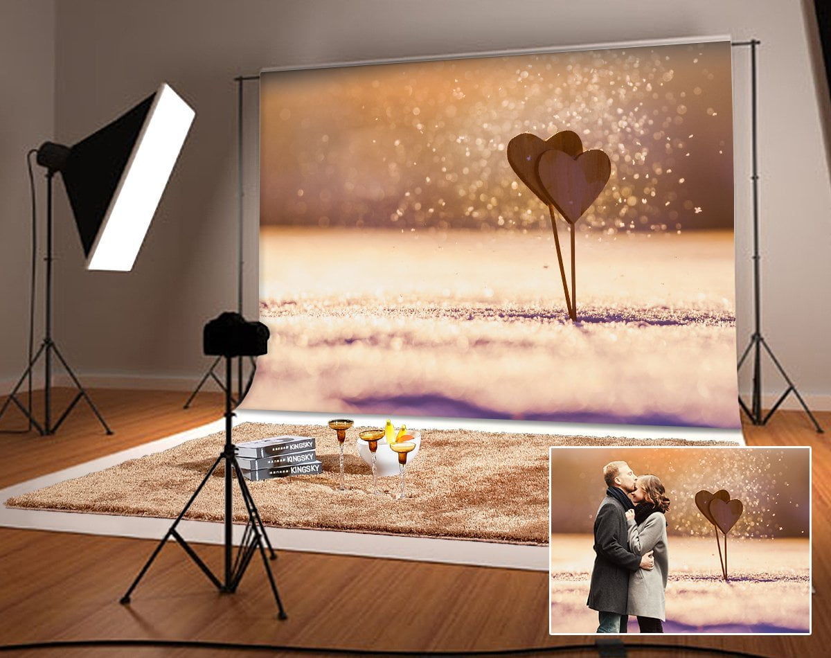 GreenDecor Valentine's Day Backdrops Sweet Brown Hearts Backgrounds For ...