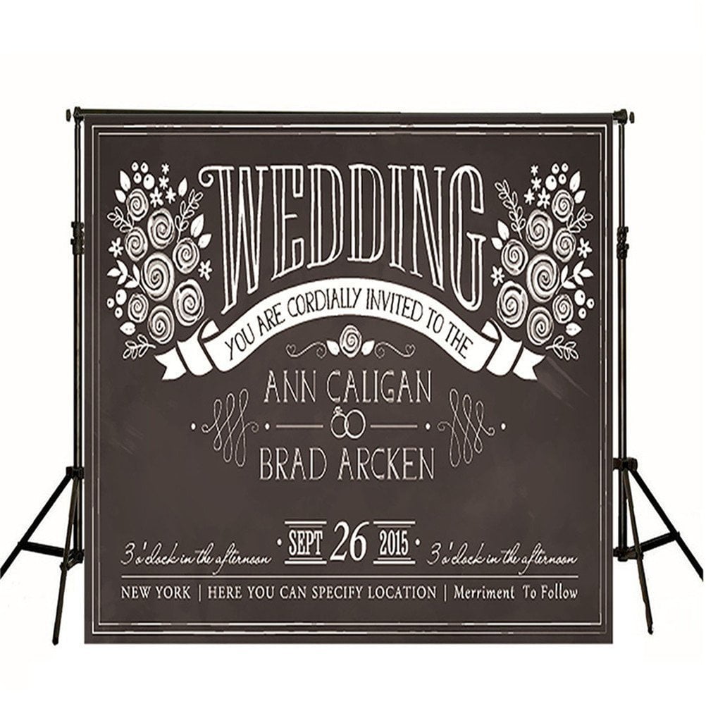 GreenDecor Wedding Theme Black Backdrops for Photography 5x7ft ...