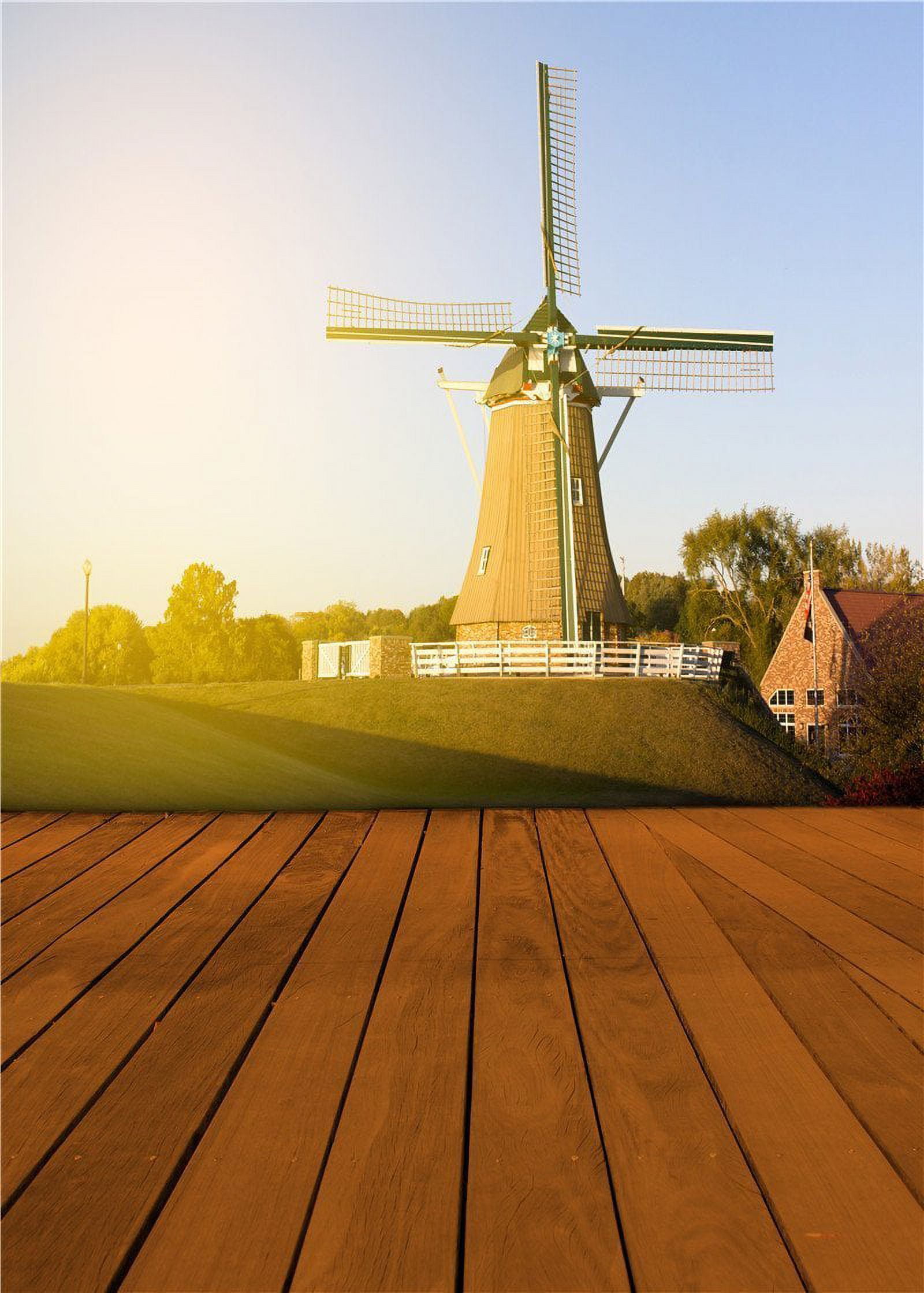 GreenDecor Windmill Photography Backdrops Children Photo Studio Props ...