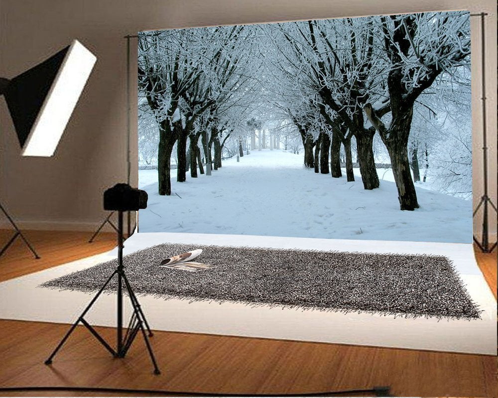 GreenDecor Winter Snow Backdrop 7x5ft Photography Backdrop Trees ...