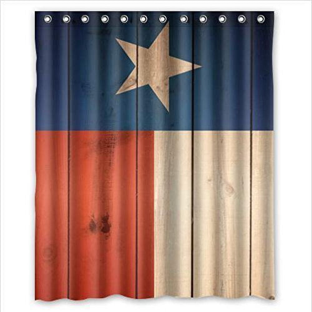 GreenDecor Wood Texas State Flag By Texas State Flag Waterproof Shower ...