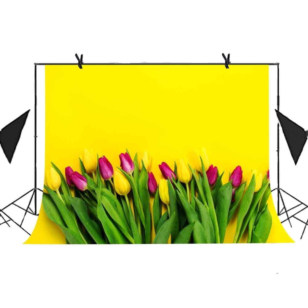 GreenDecor Yellow Backdrop 7x5ft Flowers Picture For Lovers Girls ...