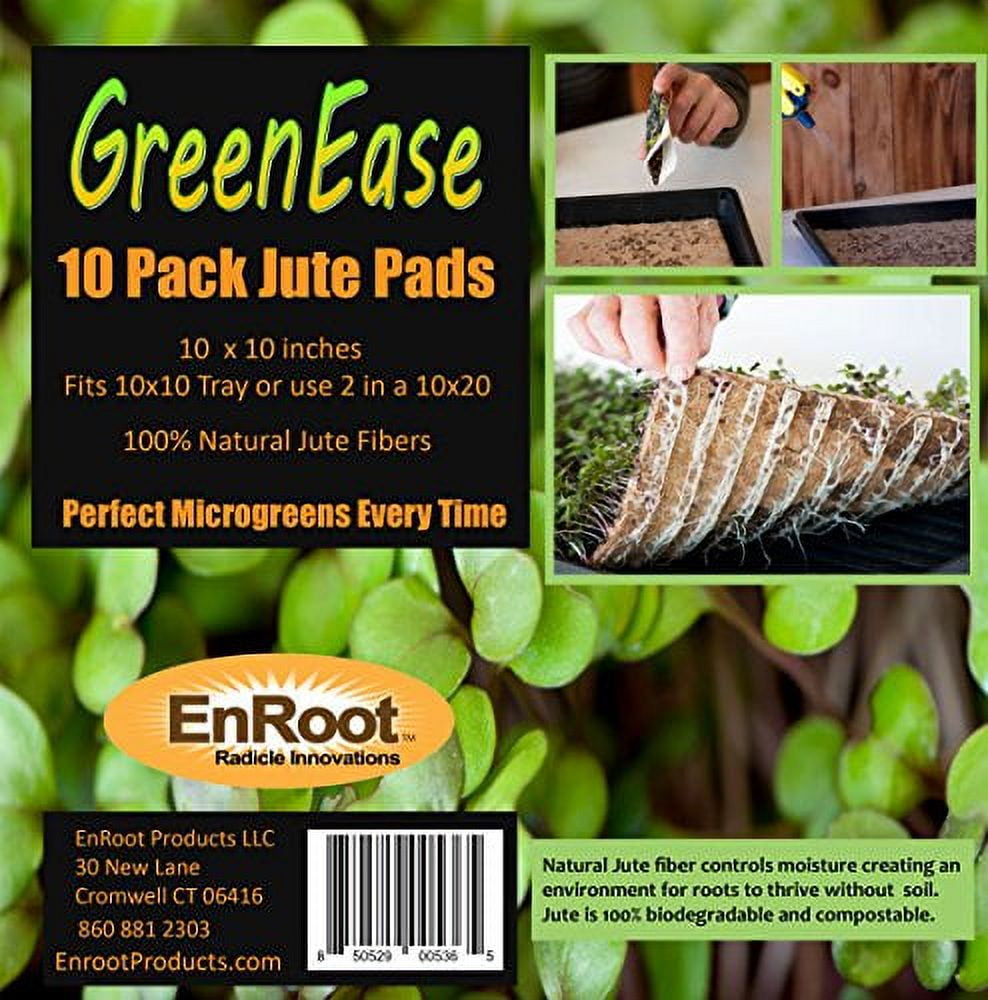 GreenEase 10x10 Jute Microgreen Hydroponic Grow Pads - 10 Pack- Fits ...