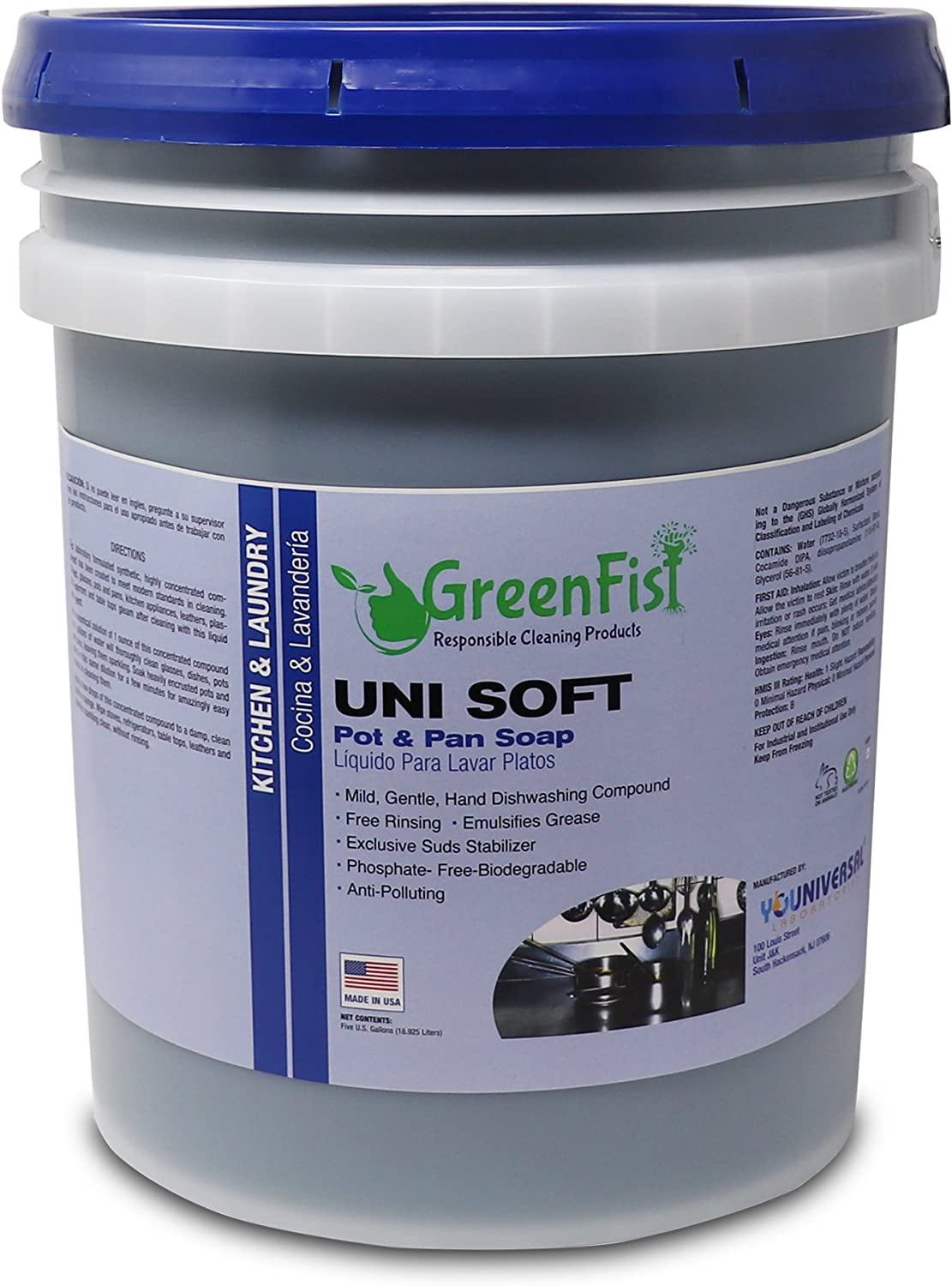 GreenFist Dish Soap Professional Detergent Liquid Pot & Pan Dish-Wash ...