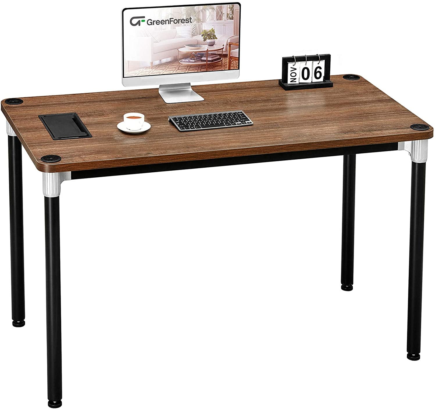 GreenForest Computer Desk Home Office Writing Small Desk, Modern Simple ...